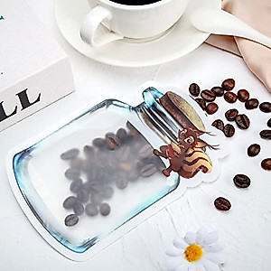 50 Pieces Mason Jar Bottles Bags Mason Jar Zipper Lock Bags Reusable Food Storage Bags Snacks Sandwich Zipper Sealed Bags Fresh Bags Airtight Seal Storage Bags Nuts Candy Cookies Bags