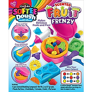 Cra-Z-Art Softee Dough Scented Fruit Frenzy Playset, Modeling Dough Play Toy for Kids Ages 3 and up