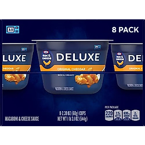 Kraft Deluxe Original Macaroni & Cheese Easy Microwavable Dinner (8 ct Box, 2.39 oz Cups)