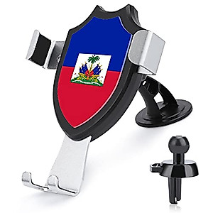 Flag of Haiti Car Phone Holder Mount Universal Cellphone Vent Clamp for Dashboard Windshield Stand