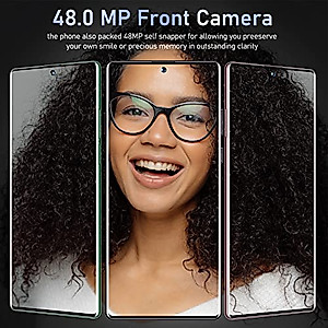 ASHATA Unlocked Android 10 Smartphone Cellphone, 6.82 inch HD Fingerprint/Face Unlock 4G Net Mobile Phone, Dual SIM, 6GB RAM 128GB ROM, 5MP 24MPCamera, 7300mAh Battery, Gold(US)