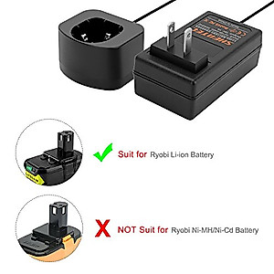 Shentec 18V Lithuim Charger p118 p117 Compatible with Ryobi 18V Li-ion Battery P118b P102 P103 P104 P105 P106 P107 P108 P109 BPL-1815 BPL-1820G BPL18151 (Not Compatible with Ni-MH/Ni-Cd Battery)
