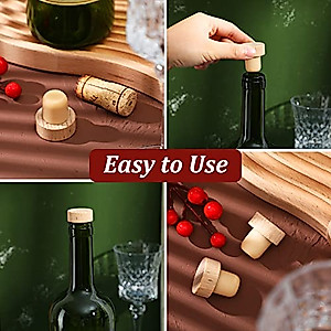 Wine Bottle Corks T Shaped Cork Plugs for Wine Cork Wine Stopper Reusable Wine Corks Wooden and Rubber Wine Stoppers Bottle Stoppers Sealing Plug Bottle Stopper for Beer Bottles Craft (24 Pieces)