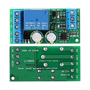 Level Controller Module, 12V DC/AC Water Level Controller Automatic Liquid Level Detection Sensor Module, Water Control Relay Switch Module for Fish Tank Aquarium Home Water Tower