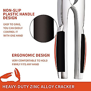 ROEDEER Crab/Nut Cracker Tools Set - Premium Lobster Cracker and 3 Seafood Picks,Professional Kit for Crab Legs,Lobster,Pecan,Walnut,Pistachio