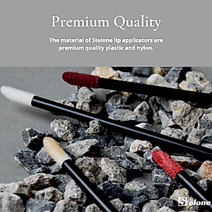 Stelone 100 Disposable Lip Brushes, Lipstick & Lip Gloss Applicators Lint Free Lip Wands for Makeup