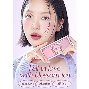 I'm Meme Palette - Afternoon Tea Blusher | Blossom Tea Blended, Cool Tone Blush for Cheek, Soft Pink, Peach, Lavender, 3 Shades Palette, Matte Powder Blush for Face & Cheeks, For All Skin Tones, 0.4oz