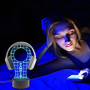 XIAO.Z Personalized Headphone Stand with Light, Custom Name Gamertag Sign, Custom Headset Holder Night Light,Gamer Name LED Neon Sign,Christmas Valentine's Day Gamer Boyfriend Gift,Gamer Accessories