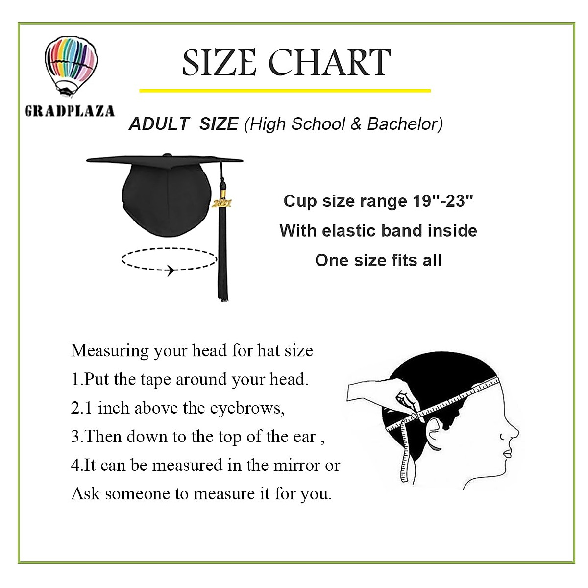 GradPlaza Matte Graduation Cap with Tassel White Graduation hat for High School College Adult 2024 and 2025