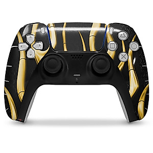 WraptorSkinz Skin Wrap compatible with Sony PS5 DualSense Controller Metal Flames Yellow (CONTROLLER NOT INCLUDED)