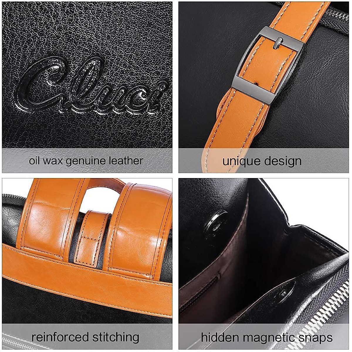 CLUCI Womens Backpack Purse Leather + Women Wallet