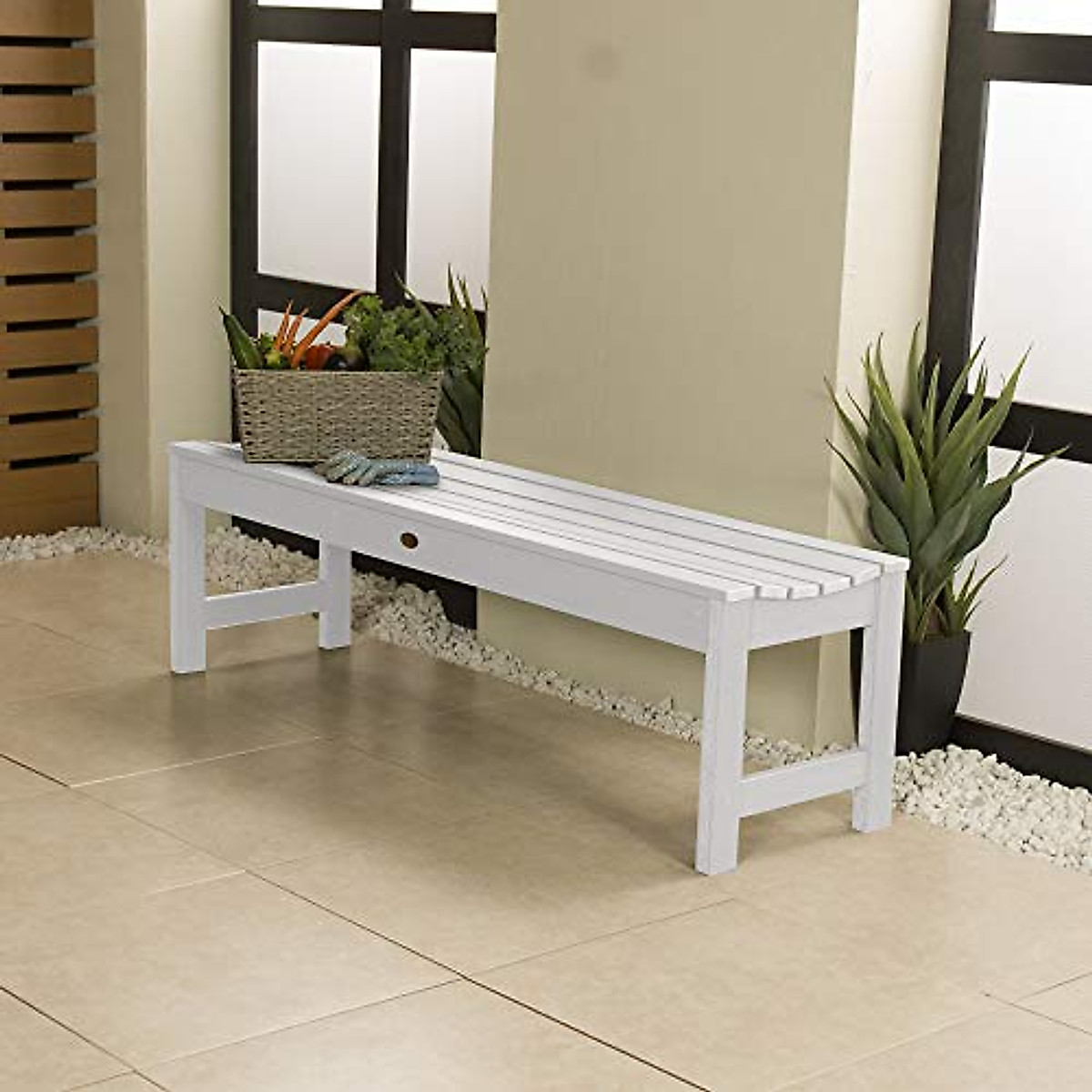 Highwood AD-BENN1-WHE Lehigh Backless Bench, 5 Feet, White