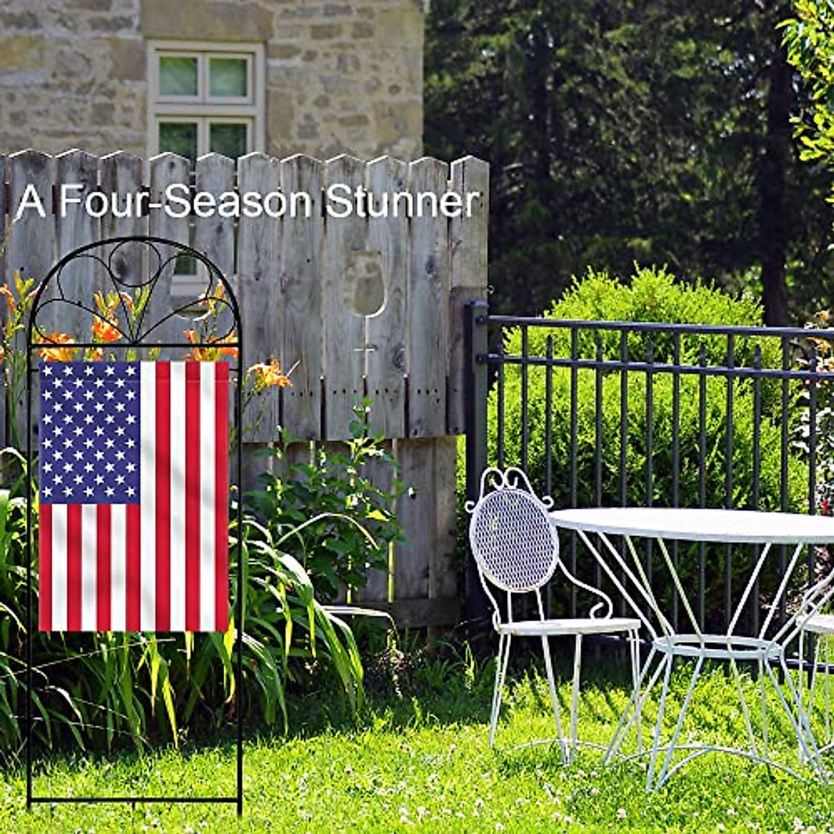 YEAHOME Garden Flag Holder Stand - Premium Metal Powder-Coated Garden Flag Arbor Weather-Proof Yard Flag Pole, Garden Flag Stakes Outdoor Decor for All Seasons Garden Flags