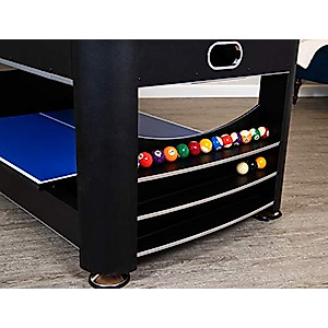 Triple Threat 6-ft 3-in-1 Multi Game Table with Billiards, Air Hockey, and Table Tennis