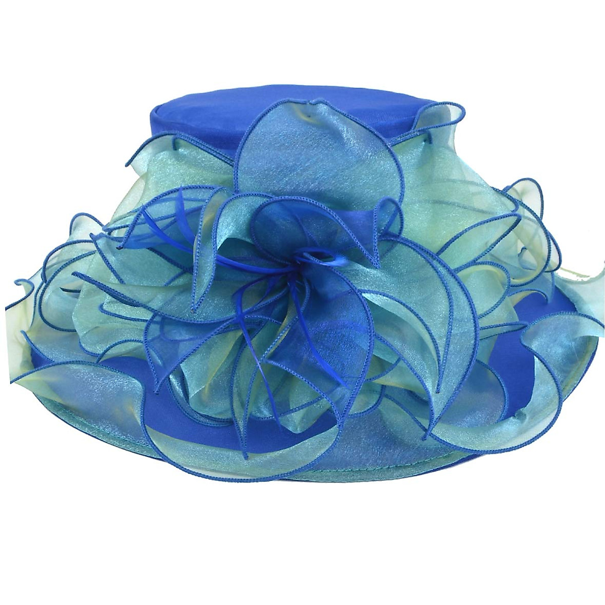 Ruphedy Women Derby Church Dress Fascinator Wide Brim Tea Party Wedding Hats S042b (S615-Turquoise)