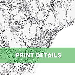 Dear Mapper Barcelona Spain View Abstract Road Modern Map Art Minimalist Painting Black and White Canvas Line Art Print Poster Art Print Poster Home Decor (Set of 3 Unframed) (16x24inch)