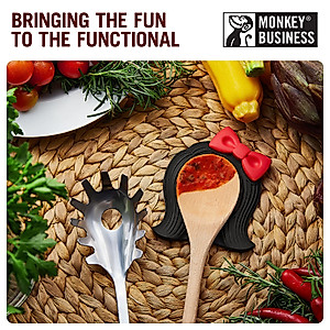 Betty's Fun Wig-Shaped Silicone Spoon Rest/Utensil Rest from a Series of Cool Kitchen Gadgets | 50s-Style Spoon Rest for Kitchen Counter | Original Kitchen Accessories by Monkey Business