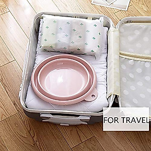 Collapsible Portable Wash Basin Dishpan Bucket Portable Dish Tub Folding Washbasin Light Blue