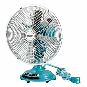 8'' Tabletop All Metal Retro Antique Style Fan Adjustable & Oscillating 3 Speeds Better Homes & Gardens, Aqua