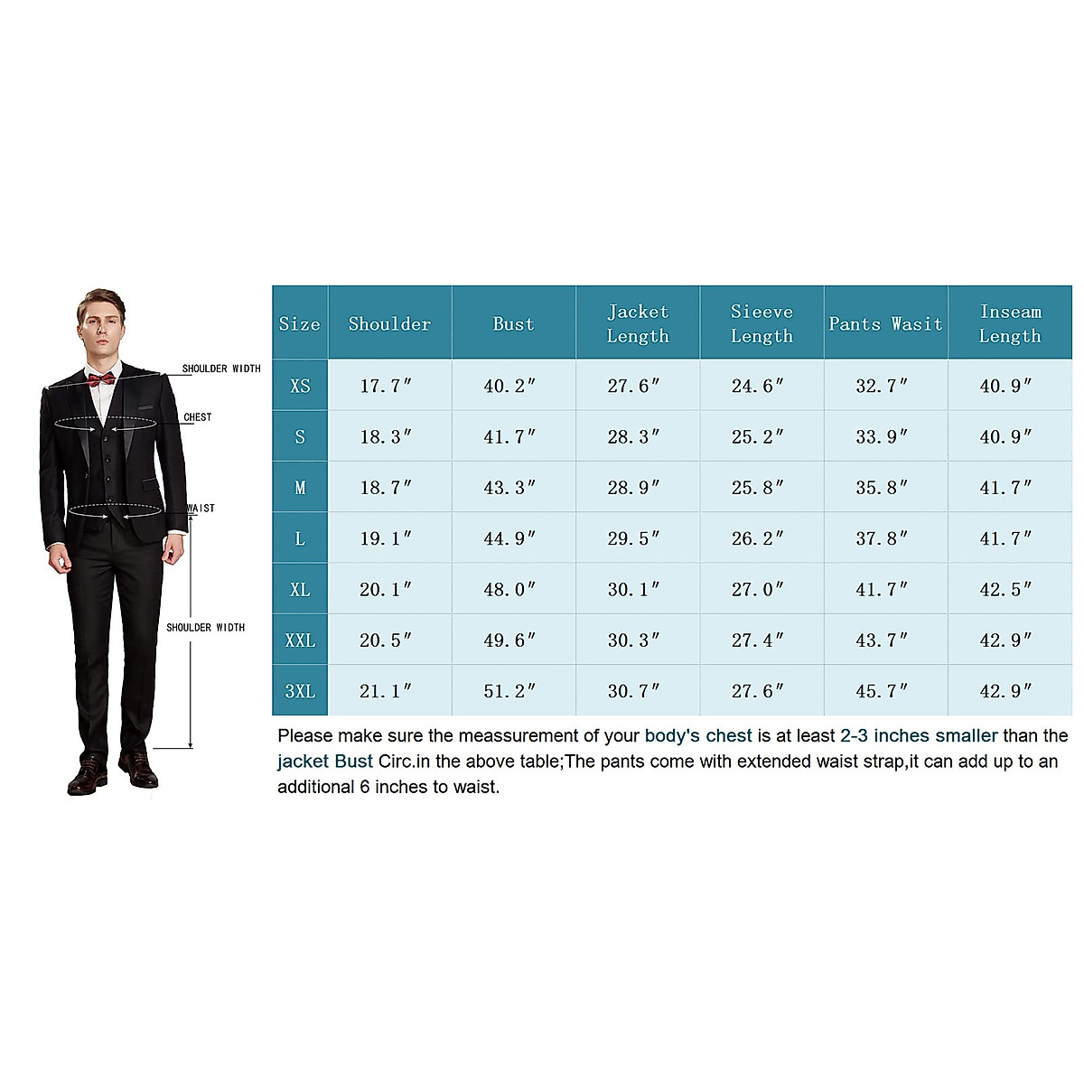 Mgnaie Men Black Suits Slim Fit Wedding 3 Piece Tux Groomsmen Prom Blazer Jacket Vest Pants with Tie Men Suit Set
