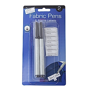 Just stationery Fabric Pens and Name Labels (Pack of 2), 5639