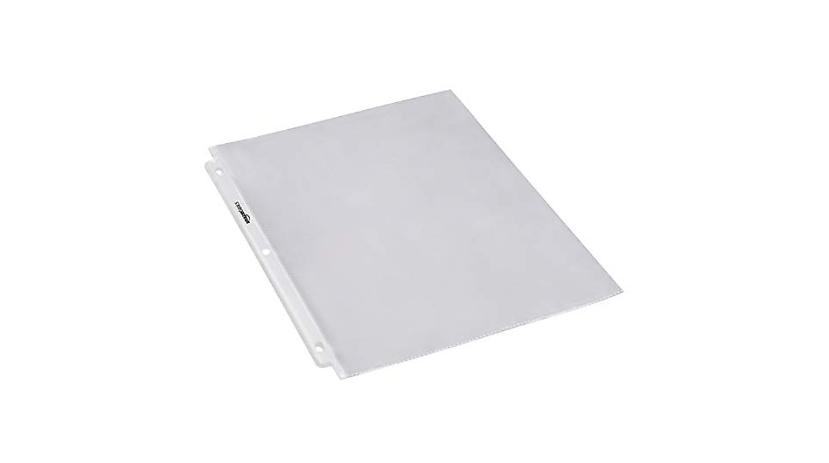 Amazon Basics Heavy Duty Sheet Protectors - 100 Pack Clear