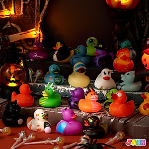 JOYIN 24 PCS Halloween Rubber Ducks, Halloween Ducks Toys for Trick or Treating Goodie Bag Fillers, Bathtub Toys Duckies for Halloween Party Favors Decorations, School Classroom Game Prizes