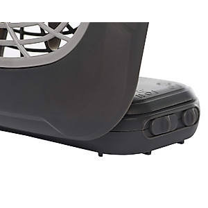 Treva 5 Inch Battery Powered Fan With LED Lights, Portable Desk Fan with 2 Cooling Speeds, Folding & Tilt Design Small Cubicle Accessories (Grey)