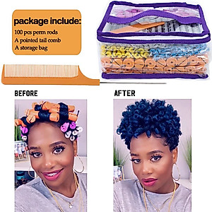 100pcs Hair Curling Rods Set - Plastic Cold Wave Rollers for Natural, Long or Short Hair Styling - Women's DIY Hairdressing Tools in Orange, Purple, Gray, Blue, Yellow