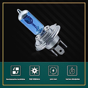 NGHEY Pack-2 H4 Halogen Headlight Bulb, 12V 100W Fog Light Bulbs, Brighter High Beam Low Beam Bulb Replacement for Most Cars SUVs and Trucks (White)