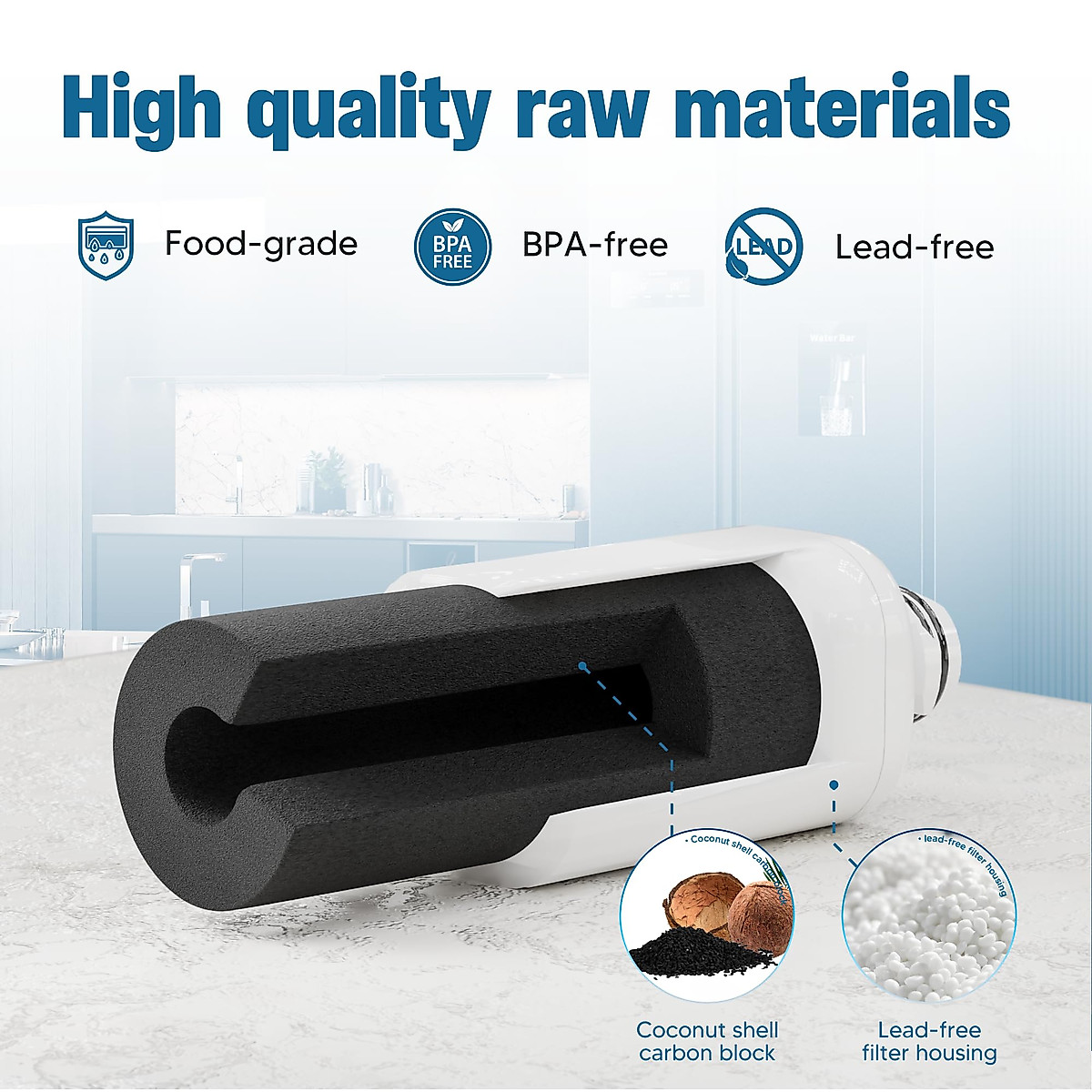 DESENRUIS Water Filter Replacement Compatible with Samsung HAF-QIN, HAF-QIN/EXP, DA97-17376B, DA97-08006C, RF23M8070SG, RF23M8070SR, RF23M8090SG, RF23M8570SR, Pack of 3