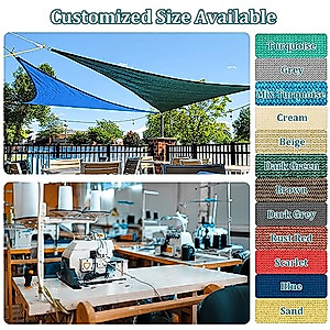 Shade&Beyond 12'x12' Sun Shade Sail Rectangle Canopy Sail Sunshade UV Block for Patio Yard Backyard Light Grey