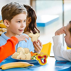 Sandwich Cutter and Sealer 12 Pcs - Fruit Vegetable Cutter Shapes - Bread Decruster Sandwich Pancake Uncrustables Maker DIY Cookie Cutters for Kids Lunch Bento Box - Heart Square Circle Mickey Mold