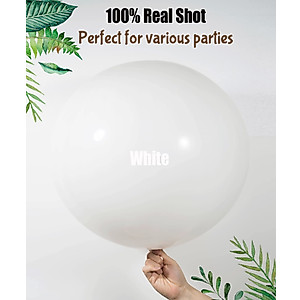 White Large Balloons 24 Inches 5 Jumbo Stuffing Balloons Giant Globe Strong Latex Big Round Balloon For Bridal Shower Decorating,Photo Shoot, Wedding, Baby Shower, Birthday Party Helium Quality