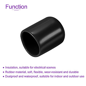 DMiotech 20 Pack 1/2" ID Black Screw Thread Protectors Rubber End Caps Bolt Covers for Screw Bolt Furniture Pipe