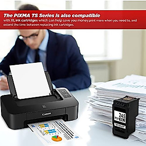 Canon PIXMA TS Inkjet Photo Printer, High Resolution Images, Fast Print Speeds, Home and Office, with Canon Ink and Microtella USB Printer Cable Bundle – Black