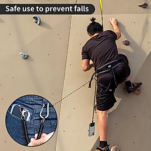 HOTEMIA Phone Tether Lanyard Anti Theft Phone Strap with Carabiner Anti-Drop Outdoor Skiing Hiking Cycling Fishing Climbing fit iPhone and Most Cell Phones (Black)