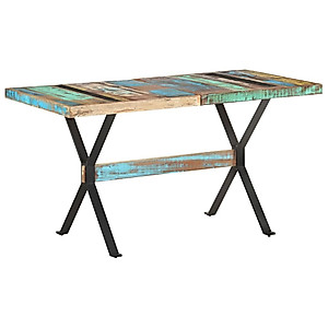 AJSEOYBS Large Dining Table,Industrial Rustic Kitchen Dining Room Table, Dinner Table for Kitchen, Living Room,Dining Table 55.1"x27.6"x29.9" Solid Reclaimed Wood