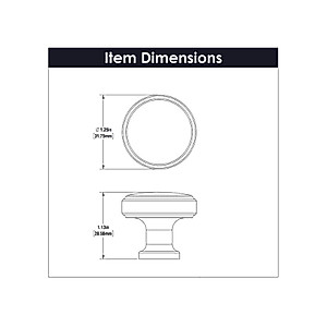 Hickory Hardware Kitchen Cabinet Knobs, Quality Drawer and Dresser Knob, Handle Pulls for Cabinet Doors, Bathroom Drawers, 1-1/4 Inch, Satin Nickel, Piper Collection