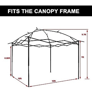 SCOCANOPY Top for 11'x11' and 12'x12' Pop Up Gazebo Canopy Frame,Canopy Frame and Netting Not Included, (Brown)