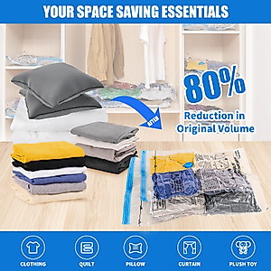 Hausavant Vacuum Storage Bags, 20-Pack Vacuum Seal Bags for Clothing, Bedding, Blankets, Comforters, and Travel, Space Saver Bags with Electric Pump and Hand Pump