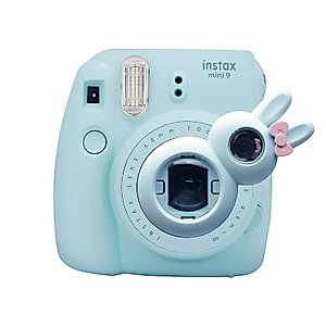 HelloHelio Cute Bunny Selfie and Close Up Lens Shot Mirror Compatible for Fujifilm Mini9 Mini 8 Mini10s Hellokitty Instant Camera (Ice Blue)