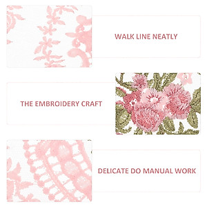 ABOOFAN Lace Placemat Lace Doilies Table Runner Retro French Style Table Topper Coasters Pink Cup Mat Oval Dresser Scarf Doily for Wedding Birthday Dinner Party Home Decor 2Pcs