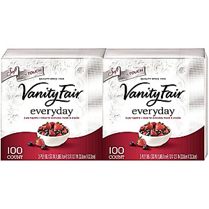 Vanity Fair Everyday Napkins, White - 100 ct - 2 pk