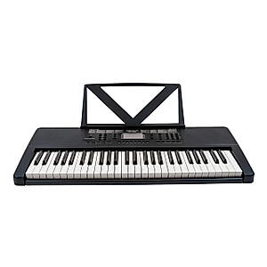 Vault KT-54 Keytone 54-Key Electronic Keyboard - Black Bundle with Adjustable Stand, Bench, Headphones, Keyboard Stickers, Austin Bazaar Instructional DVD, and Polishing Cloth