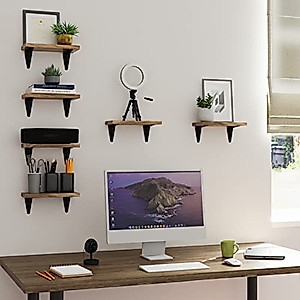 You Have Space Flota 9"x 4.5" Floating Shelves for Wall, Wall Decor Living Room, Book Bookshelf Storage Shelf for Home Office,Bedroom Set of 6