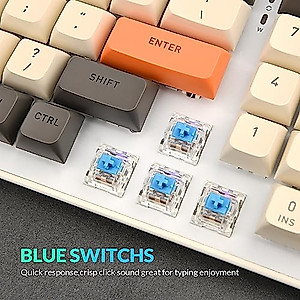 Rii Mechanical Gaming Keyboard,Compact PC Keyboard with Number Pad,Wired Mechanical Keyboard 100 Keys with Backlit,Blue Switch for Mac/Windows/Chrome/Linux/Computer/Laptop/PC