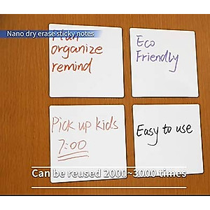 Dry Erase Sticky Notes . 4×6 inches 5- Pack, Very Convenient Reminders, Labels, and Decals，Never Buy Paper Notes Again, Its Eco-Friendly!