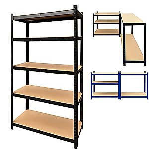 4-Tier Storage Shelving Unit (63.77 x 31.5 x 15.75) inch, Indoor/Outdoor, Heavy Duty Steel Storage Shelving Unit, Black