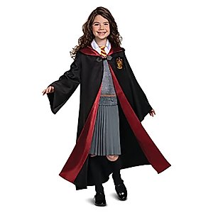 Harry Potter Hermione Granger Deluxe Girls Costume, Black & Red, Kids Size Medium (7-8)